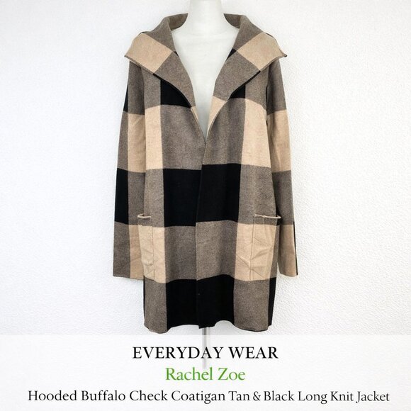 Rachel Zoe | Jackets & Coats | Rachel Zoe Xl Hooded Buffalo Check ...